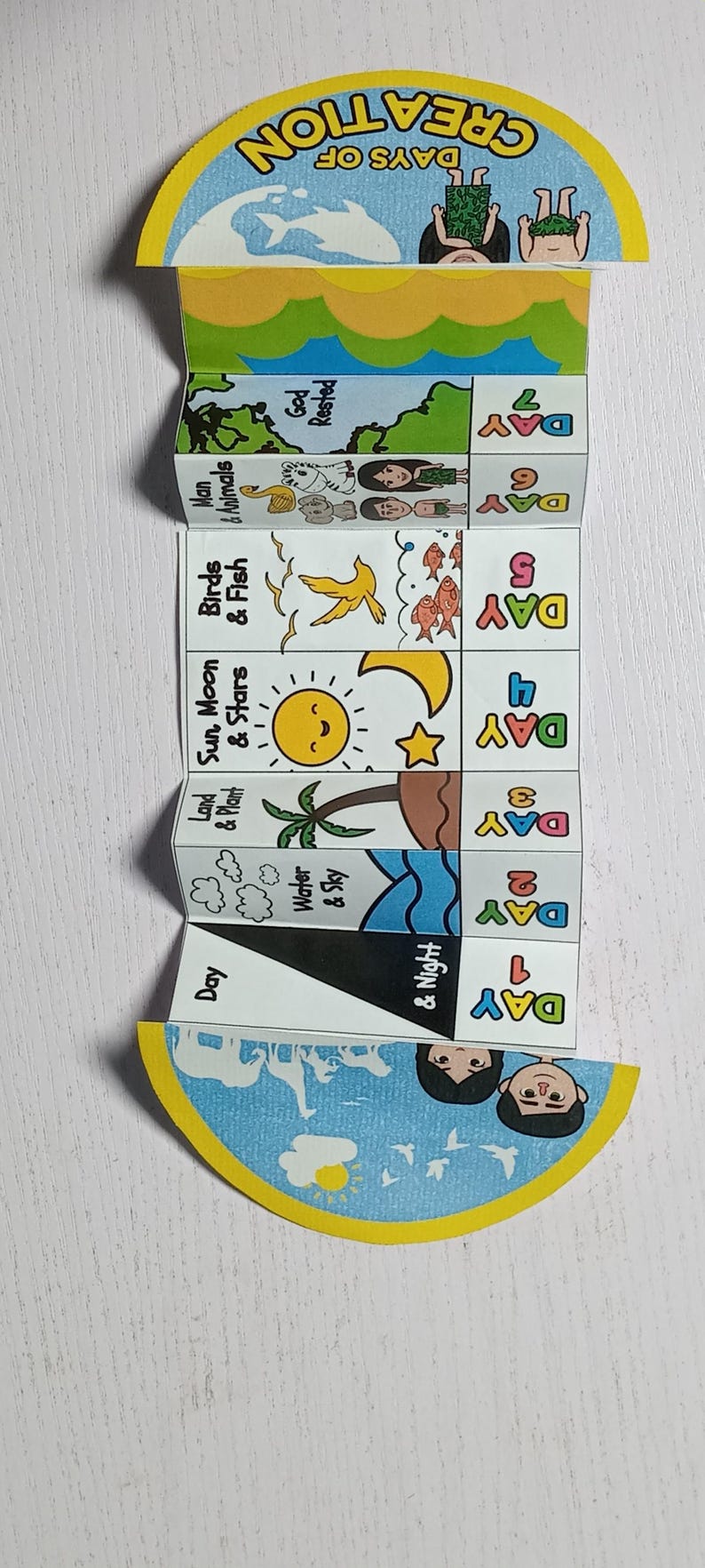 Days of Creation Folding Surprise Bible Craft, Bible Verse Activity ...