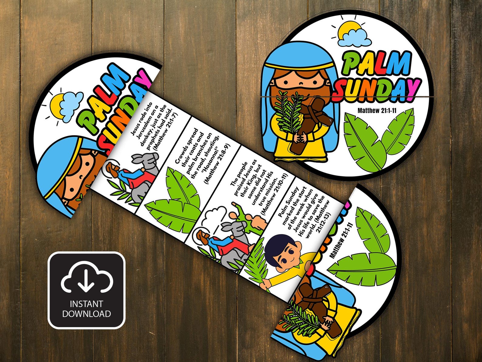 Palm Sunday Folding Surprise Bible Craft, Bible Lesson, Palm Sunday ...