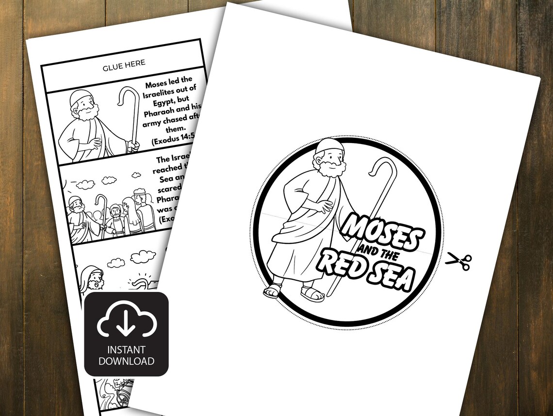 Moses and the Red Sea Folding Surprise Bible Story Craft, Bible Lesson ...