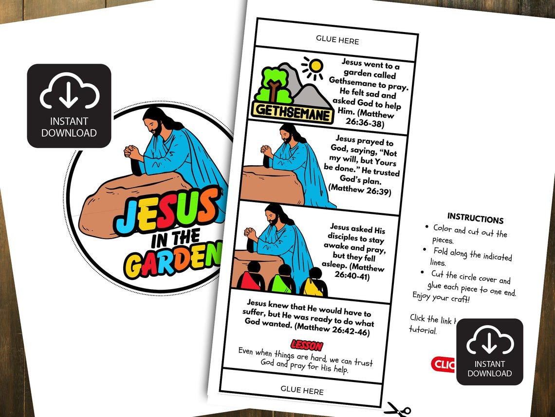 Jesus in the Garden of Gethsemane Folding Surprise Bible Story Craft ...