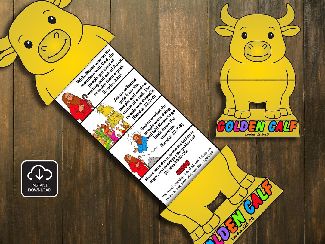Moses Golden Calf Folding Surprise Bible Craft, Bible Lesson, Bible ...