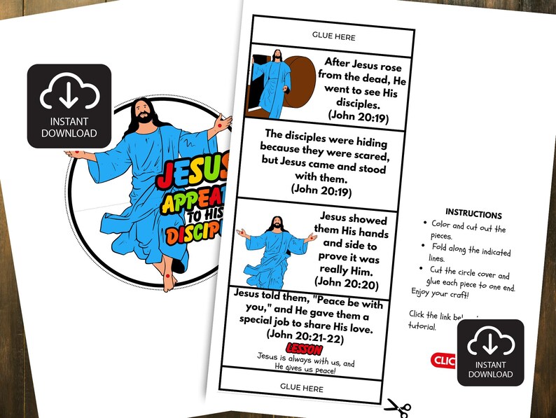 Jesus Appears to His Disciples Folding Surprise Bible Story Craft ...