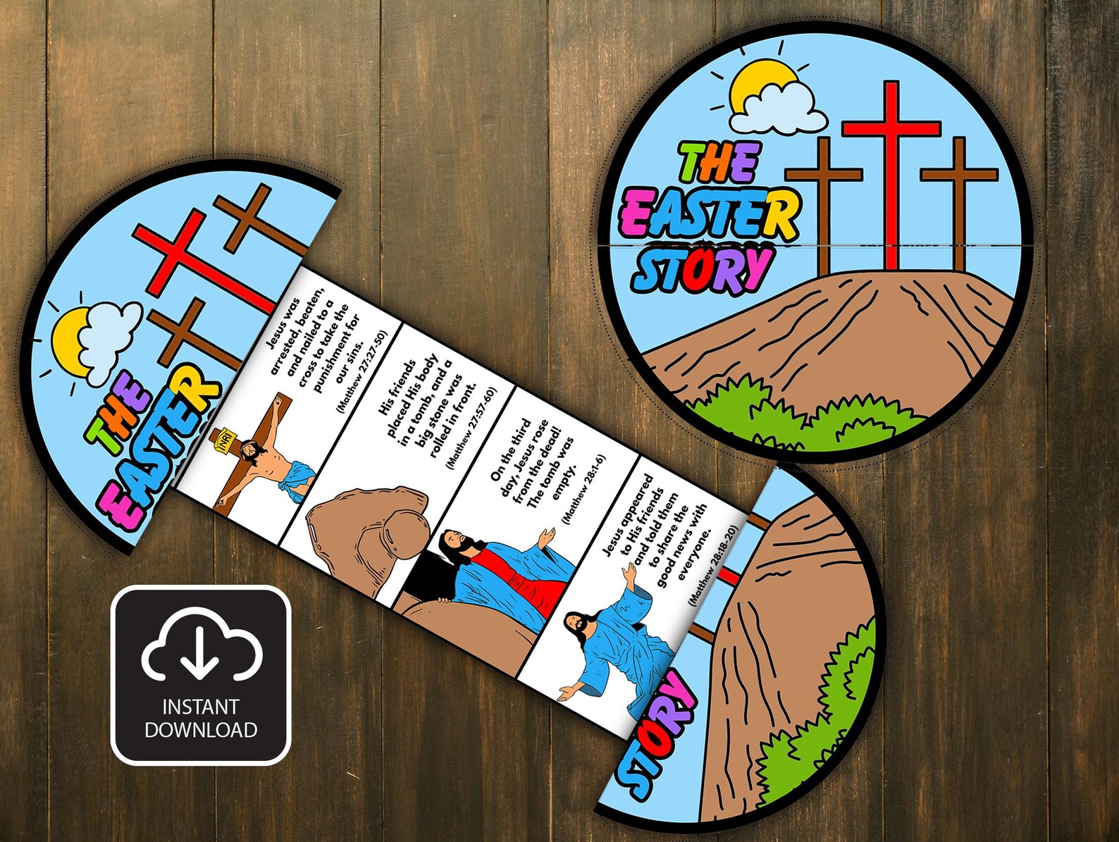 The Easter Story Folding Surprise Bible Craft, Bible Lesson, Easter ...