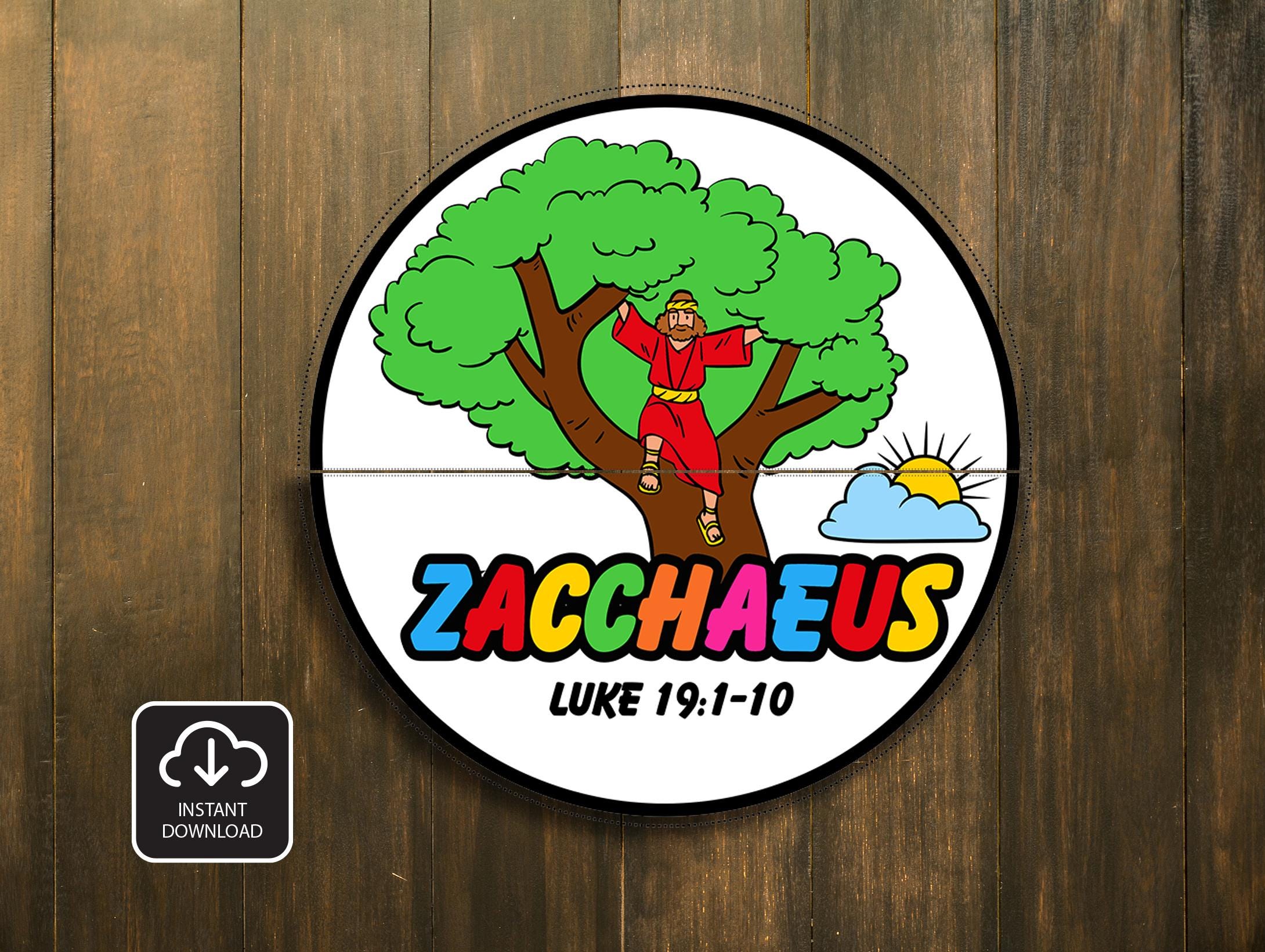 Zacchaeus Folding Surprise Bible Story Craft, Bible Lesson, Jesus and ...