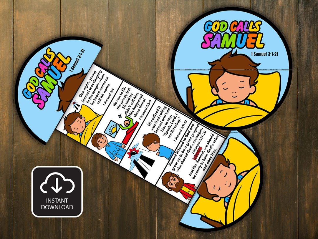 God Calls Samuel Folding Surprise Bible Craft, Bible Lesson, Memory ...
