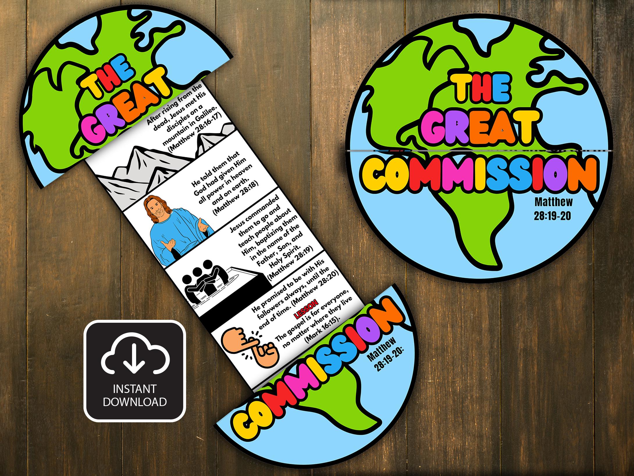 The Great Commission Folding Surprise Bible Craft, Printable Bible ...