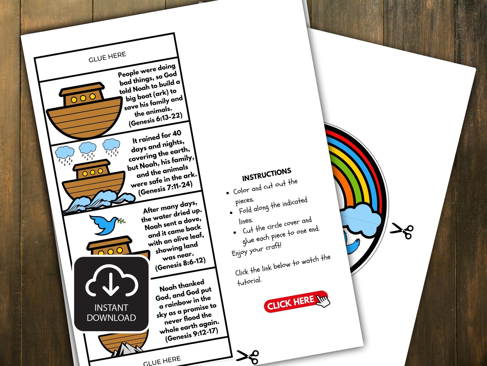 Noah's Ark Folding Surprise Bible Craft, Bible Lesson, Easter Craft ...