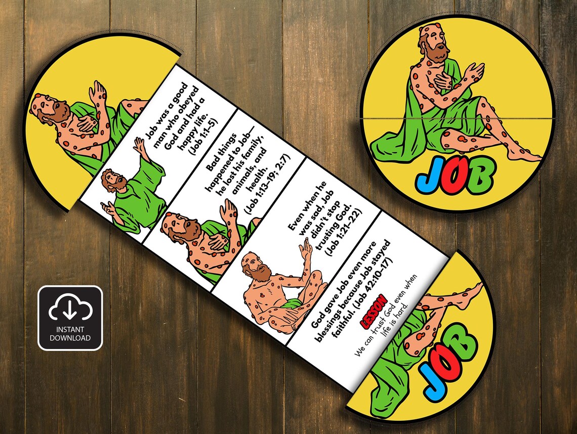 The Story of Job Folding Surprise Bible Craft, Bible Lesson, Sunday ...