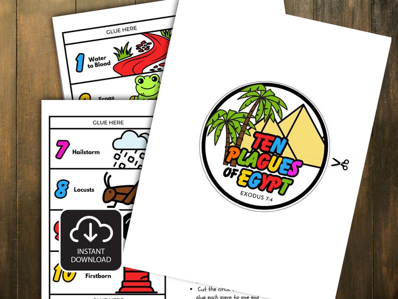 Ten Plagues of Egypt Folding Surprise Bible Craft, Bible Lesson, Memory ...