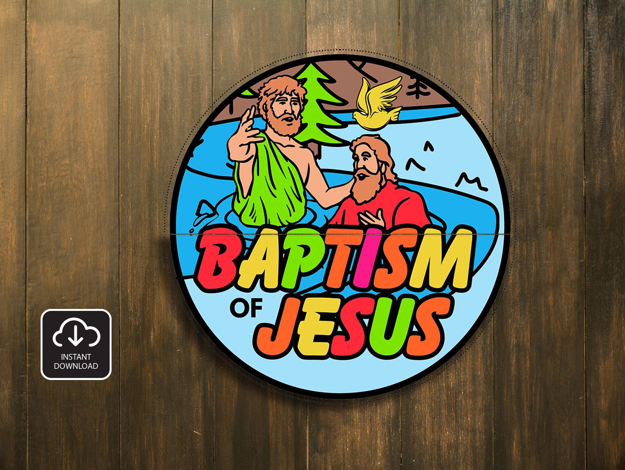 Baptism of Jesus Folding Surprise Bible Craft, Bible Lesson, Sunday ...
