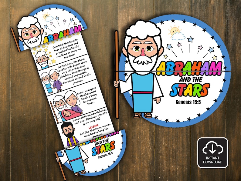 Abraham and the Stars Folding Surprise Bible Craft, Promise to Abraham ...