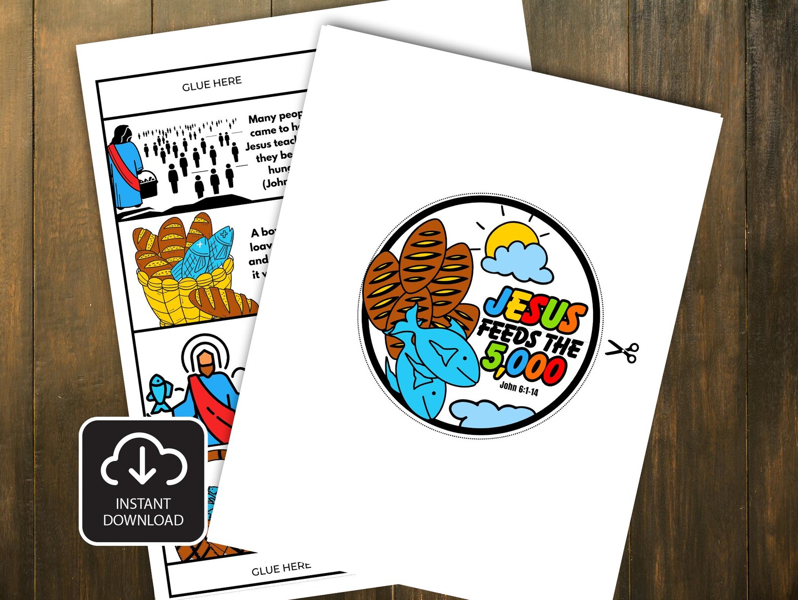 Jesus Feeds the 5000 Folding Surprise Bible Craft, Bible Lesson, Jesus ...