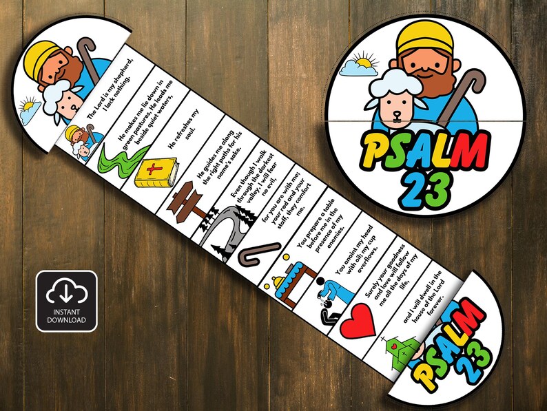 Psalm 23 Folding Surprise Bible Craft, Bible Lesson, Sunday School ...