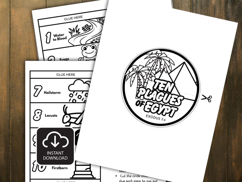 Ten Plagues of Egypt Folding Surprise Bible Craft, Bible Lesson, Memory ...