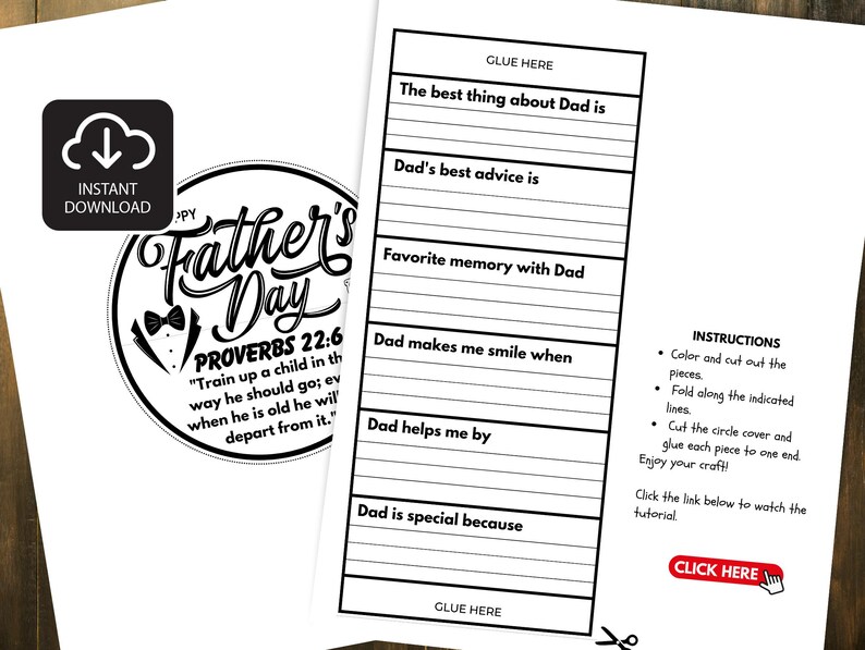 Happy Father's Day Folding Surprise, Fathers Day Craft, Sunday School ...