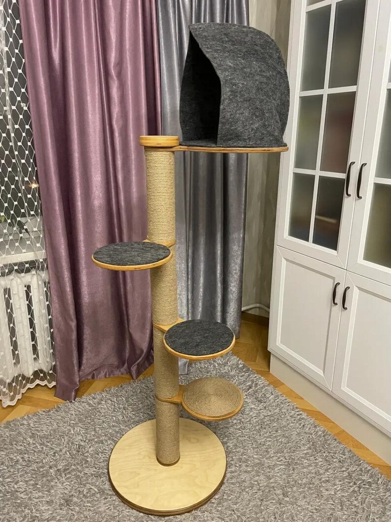 Modern Cat Scratching Post, Custom Cat Scratcher, Scratching Cat Tower ...