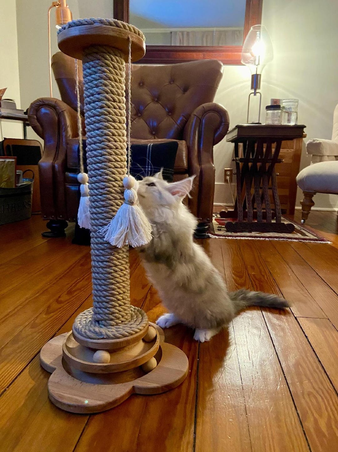 Rustic Cat Scratching Post, Cat Scratch Tower, Custom Cat Tree,custom ...