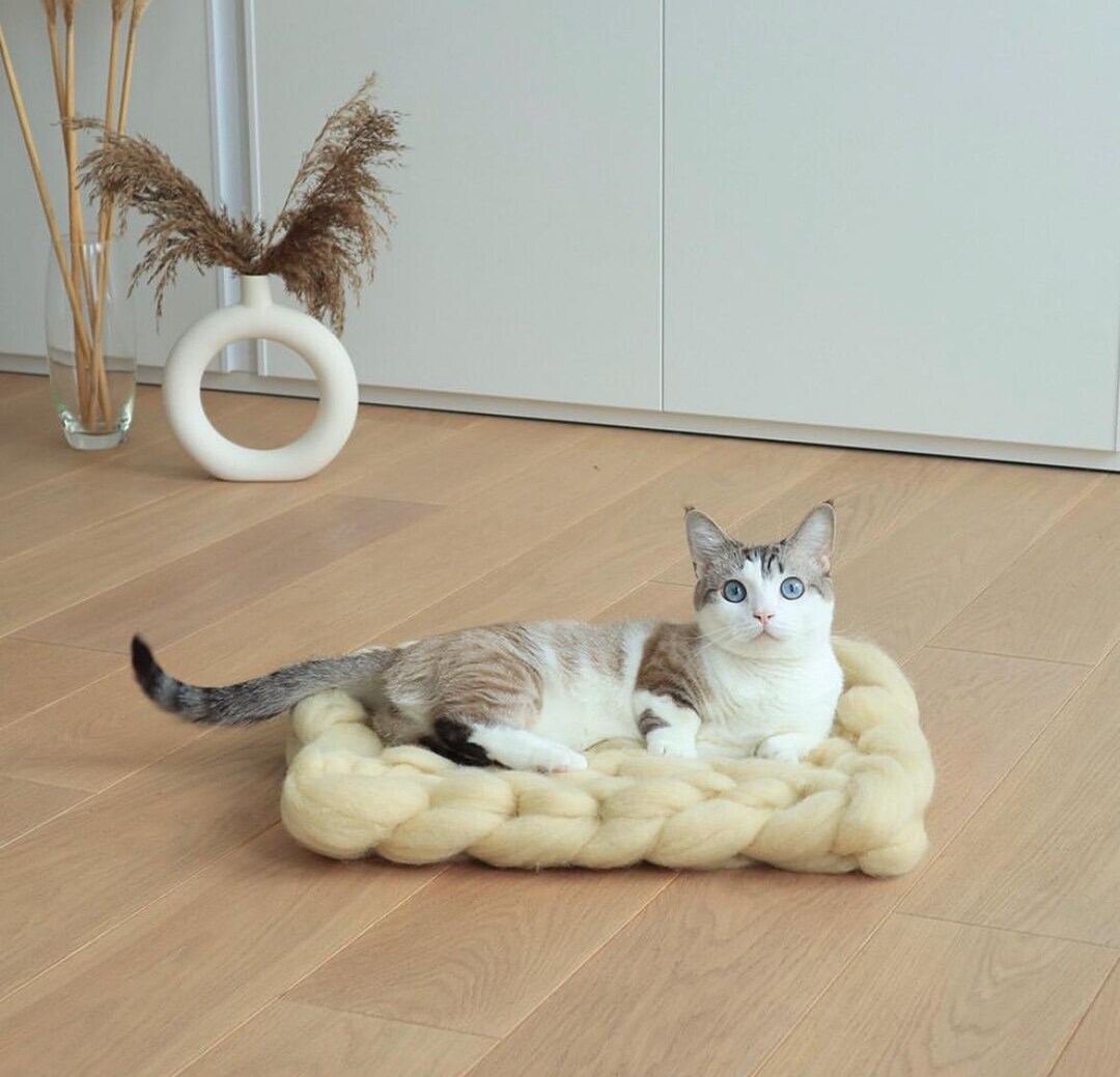 Pet Bed Cat Knitted Mat Warm Cute Cozy Cat Dog Bed - Etsy