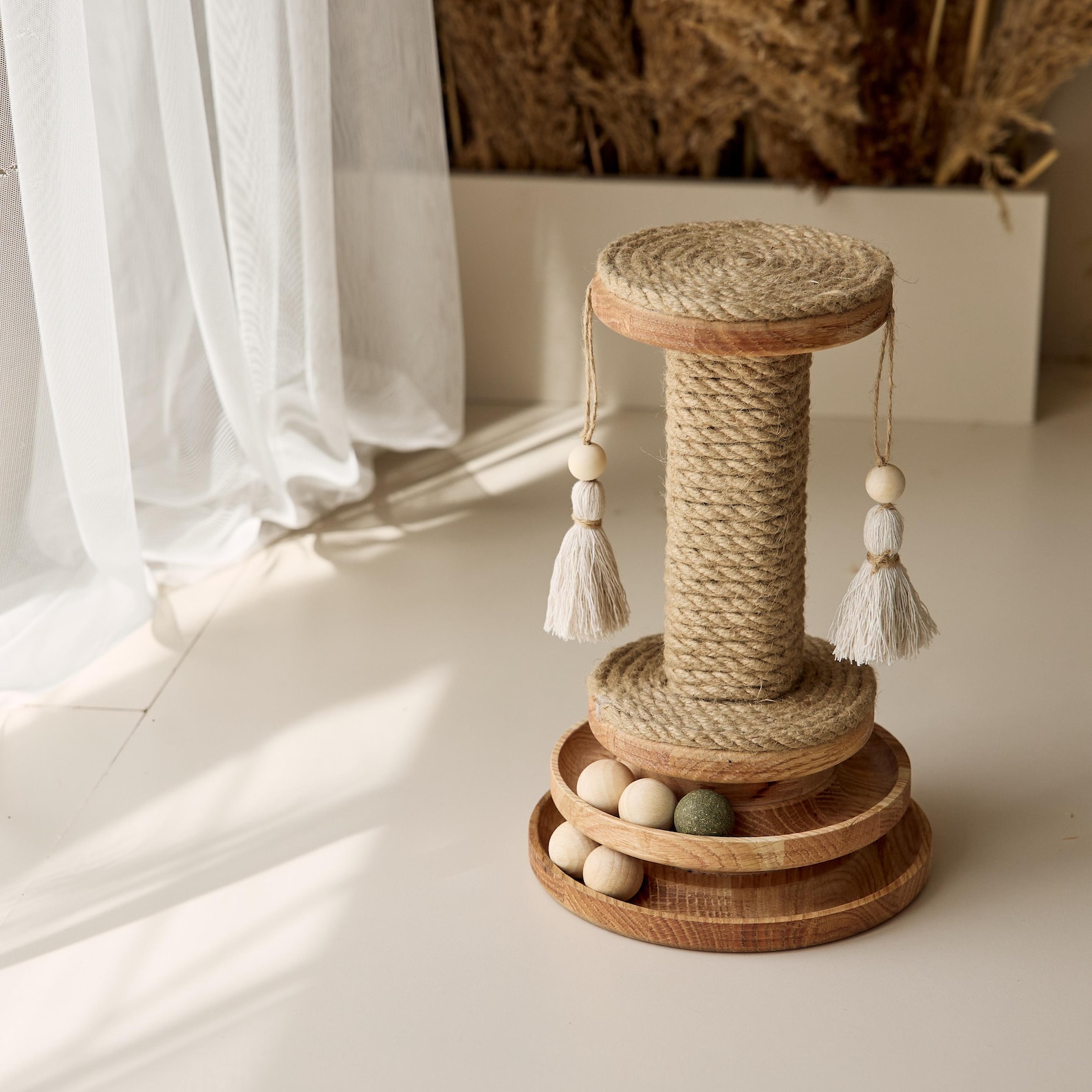 Wooden Scratching Post for Cat, Scratching Post, Cat Scratching Pole ...