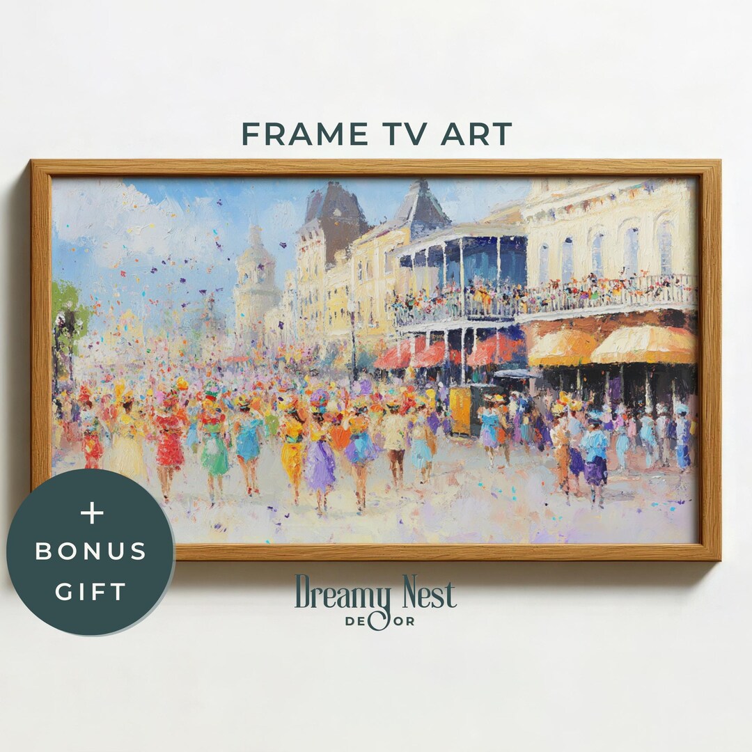 Mardi Gras Frame TV Art Abstract New Orleans Mardi Gras Parade Frame TV ...
