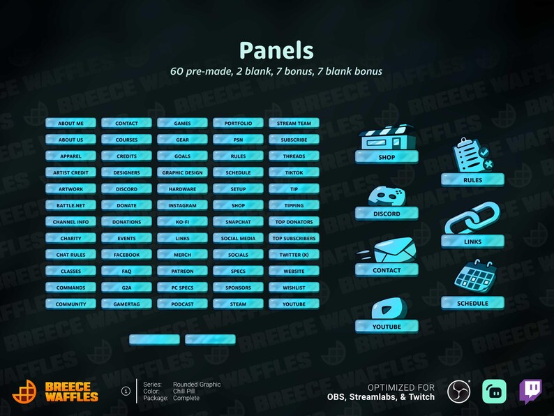 Complete Pack - Stream Package for TWITCH - Rounded Graphic - Screens ...