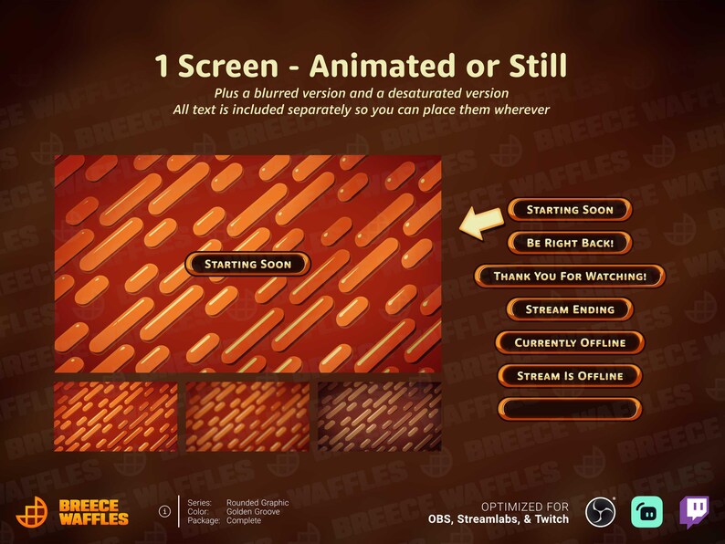 Complete Pack - Stream Package for TWITCH - Rounded Graphic - Screens ...