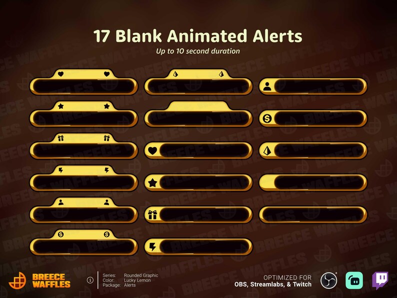Alerts Pack - Stream Package for TWITCH - Rounded Graphic - Icons ...