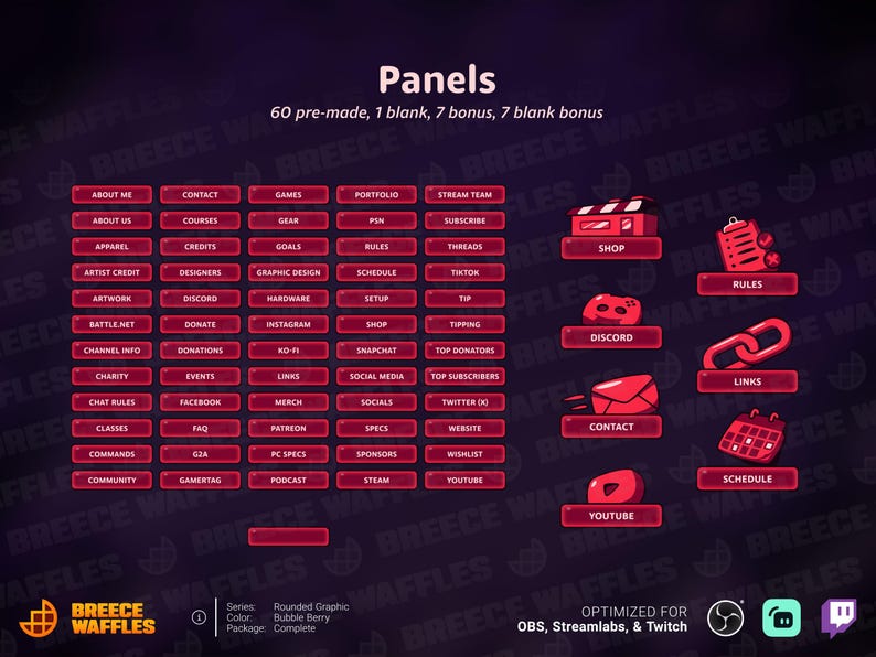 Complete Pack - Stream Package for TWITCH - Rounded Graphic - Screens ...
