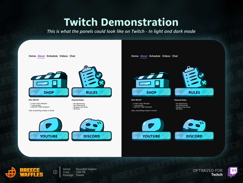 Panels Pack - Stream Package for TWITCH - Rounded Graphic - Panels and ...