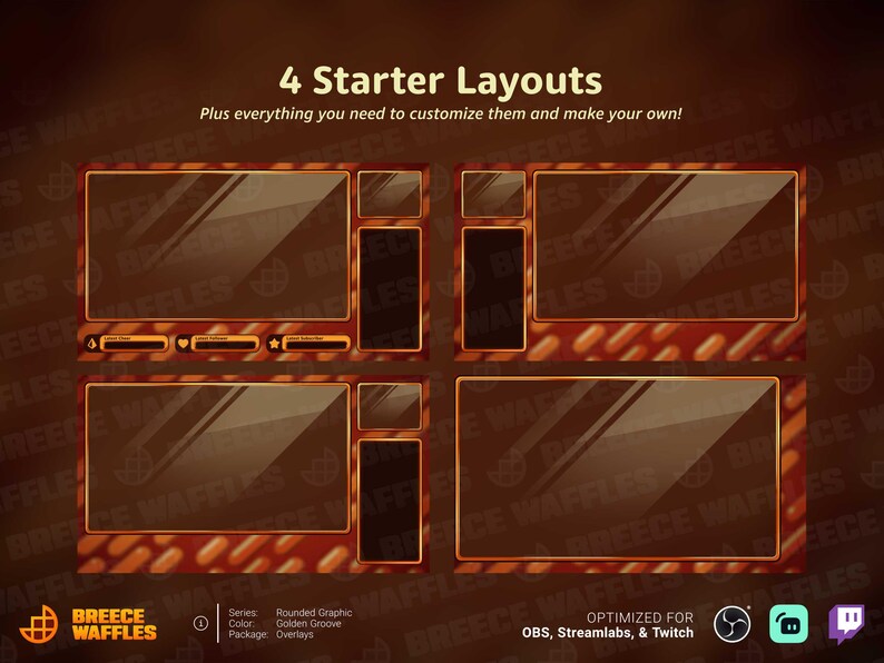 Overlays Pack - Stream Package for TWITCH - Rounded Graphic - Screen ...