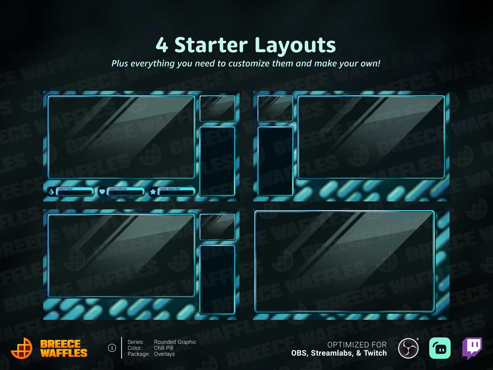Overlays Pack - Stream Package for TWITCH - Rounded Graphic - Screen ...