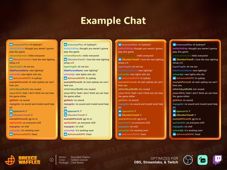 Chat Boxes Pack - Stream Package for TWITCH - Rounded Graphic ...