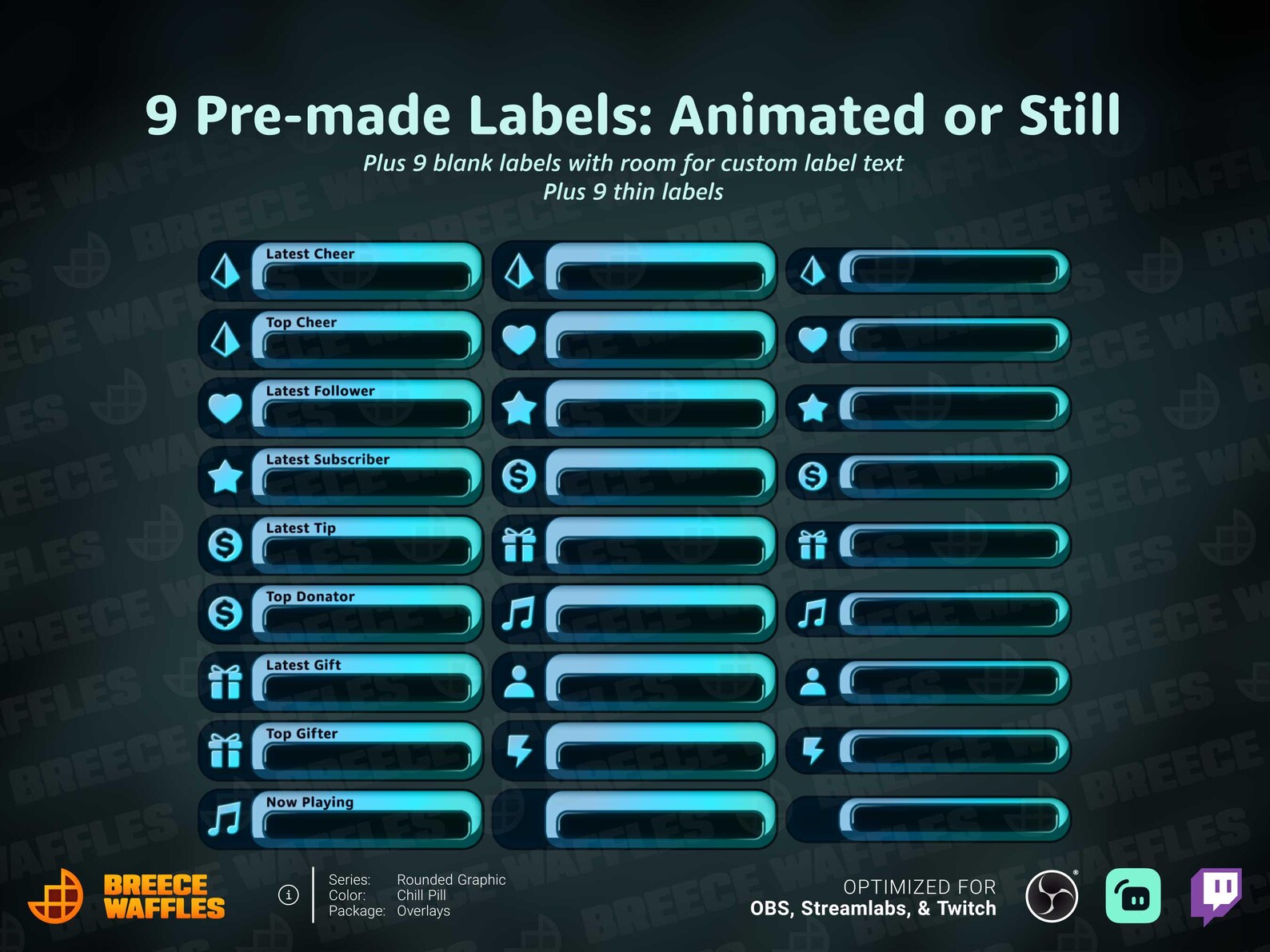 Overlays Pack - Stream Package for TWITCH - Rounded Graphic - Screen ...