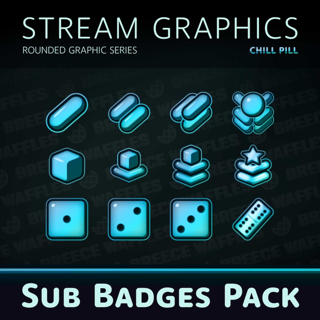 Sub Badges Pack - Stream Package for TWITCH - Rounded Graphic - Three ...