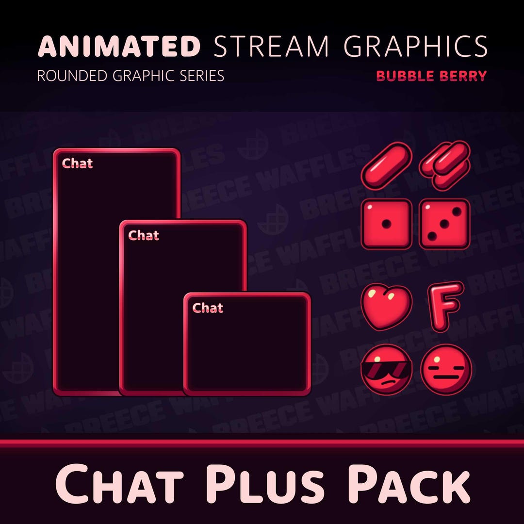Chat Plus Pack - Stream Package for TWITCH - Rounded Graphic - Emotes ...