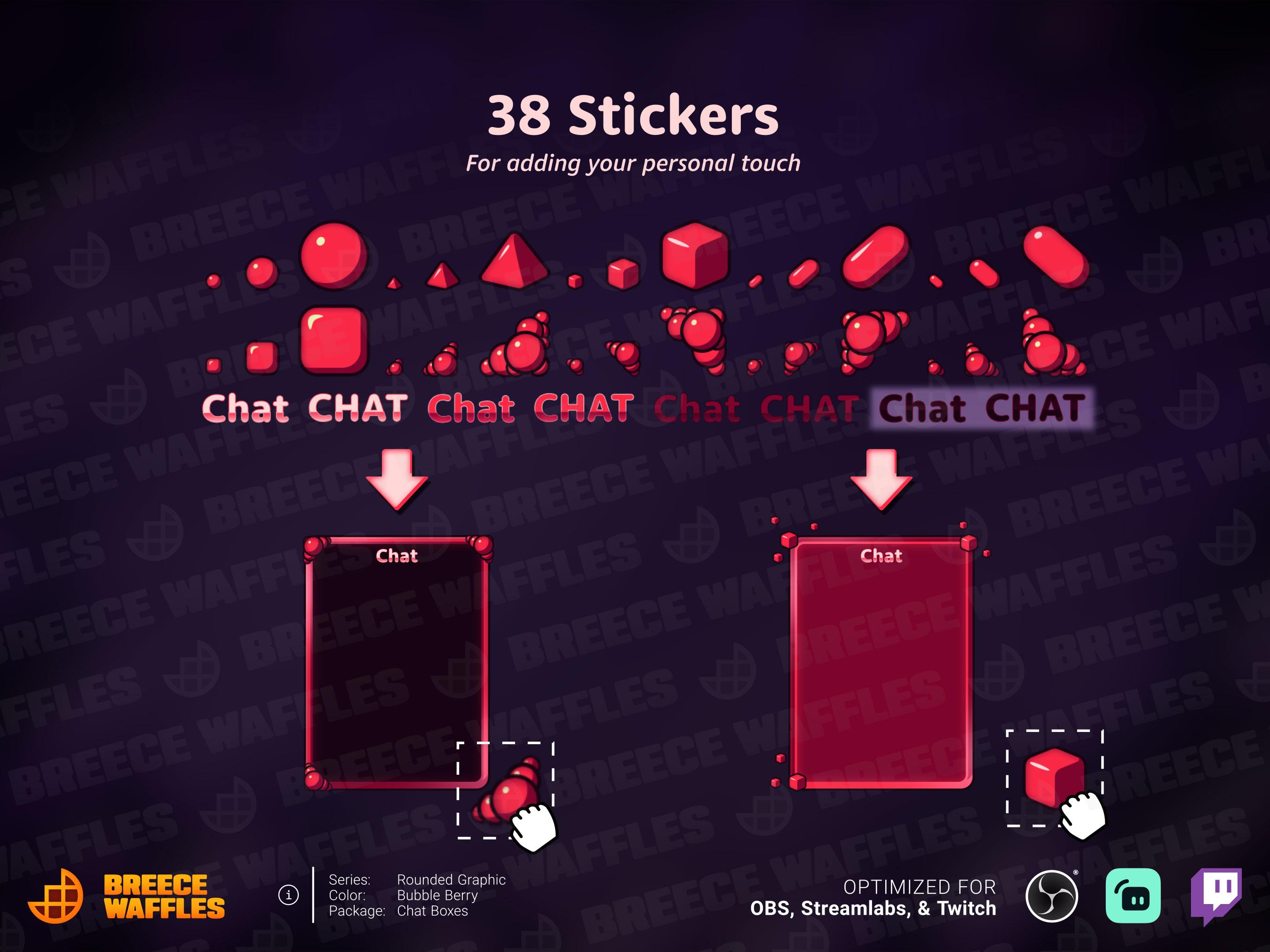Chat Boxes Pack - Stream Package for TWITCH - Rounded Graphic ...