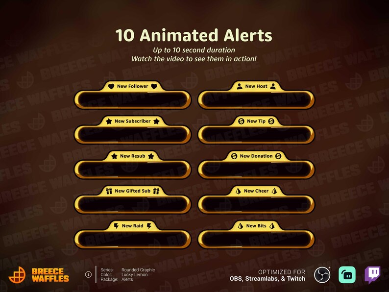 Alerts Pack - Stream Package for TWITCH - Rounded Graphic - Icons ...