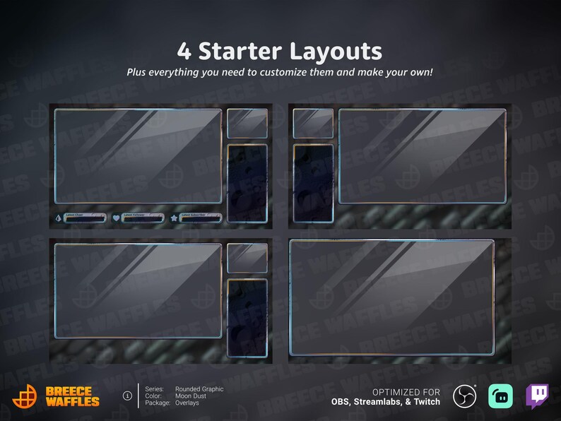 Overlays Pack - Stream Package for TWITCH - Rounded Graphic - Screen ...