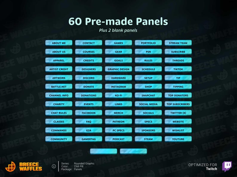 Panels Pack - Stream Package for TWITCH - Rounded Graphic - Panels and ...