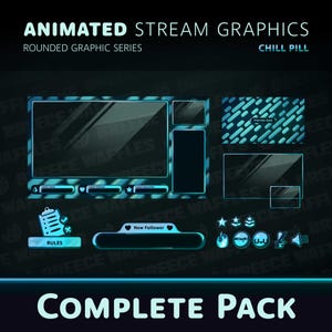 Complete Pack - Stream Package for TWITCH - Rounded Graphic - Screens ...