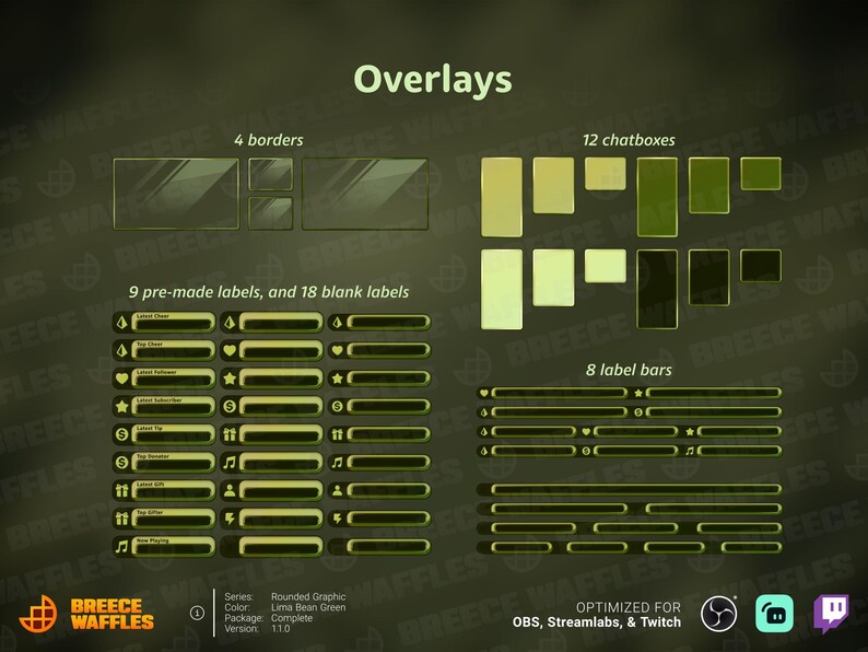 Complete Pack - Stream Package for TWITCH - Rounded Graphic - Screens ...