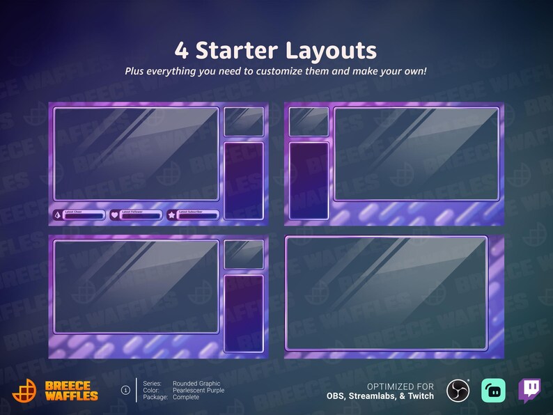 Complete Pack - Stream Package for TWITCH - Rounded Graphic - Screens ...