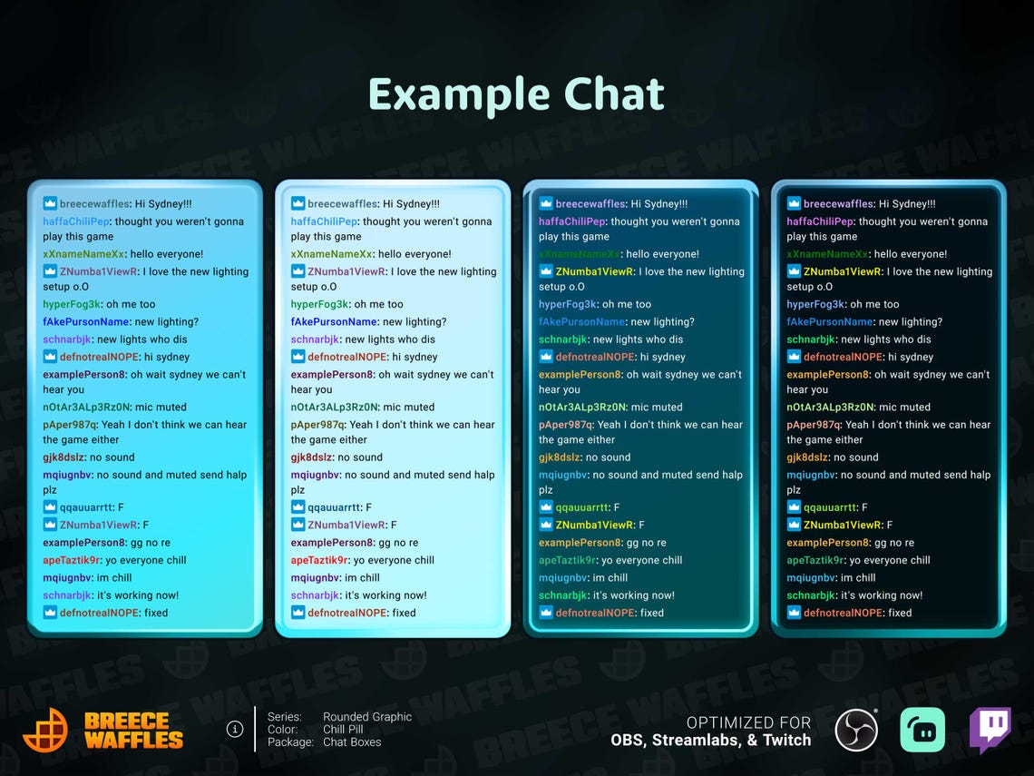 Chat Boxes Pack - Stream Package for TWITCH - Rounded Graphic ...