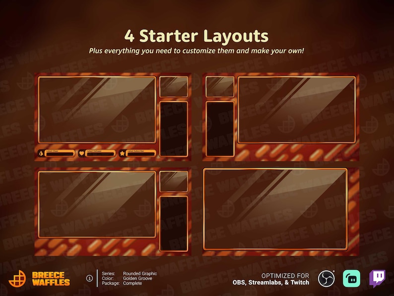 Complete Pack - Stream Package for TWITCH - Rounded Graphic - Screens ...