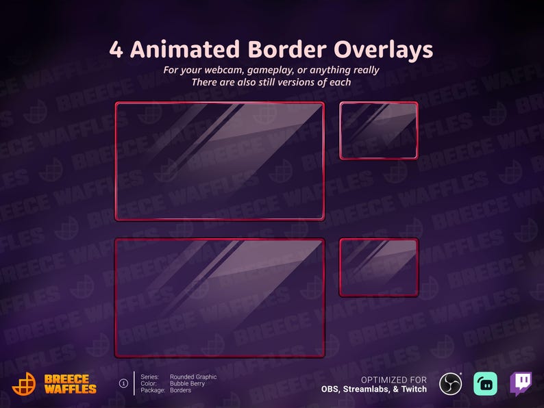 Borders Pack - Stream Package for TWITCH - Rounded Graphic - Animated ...