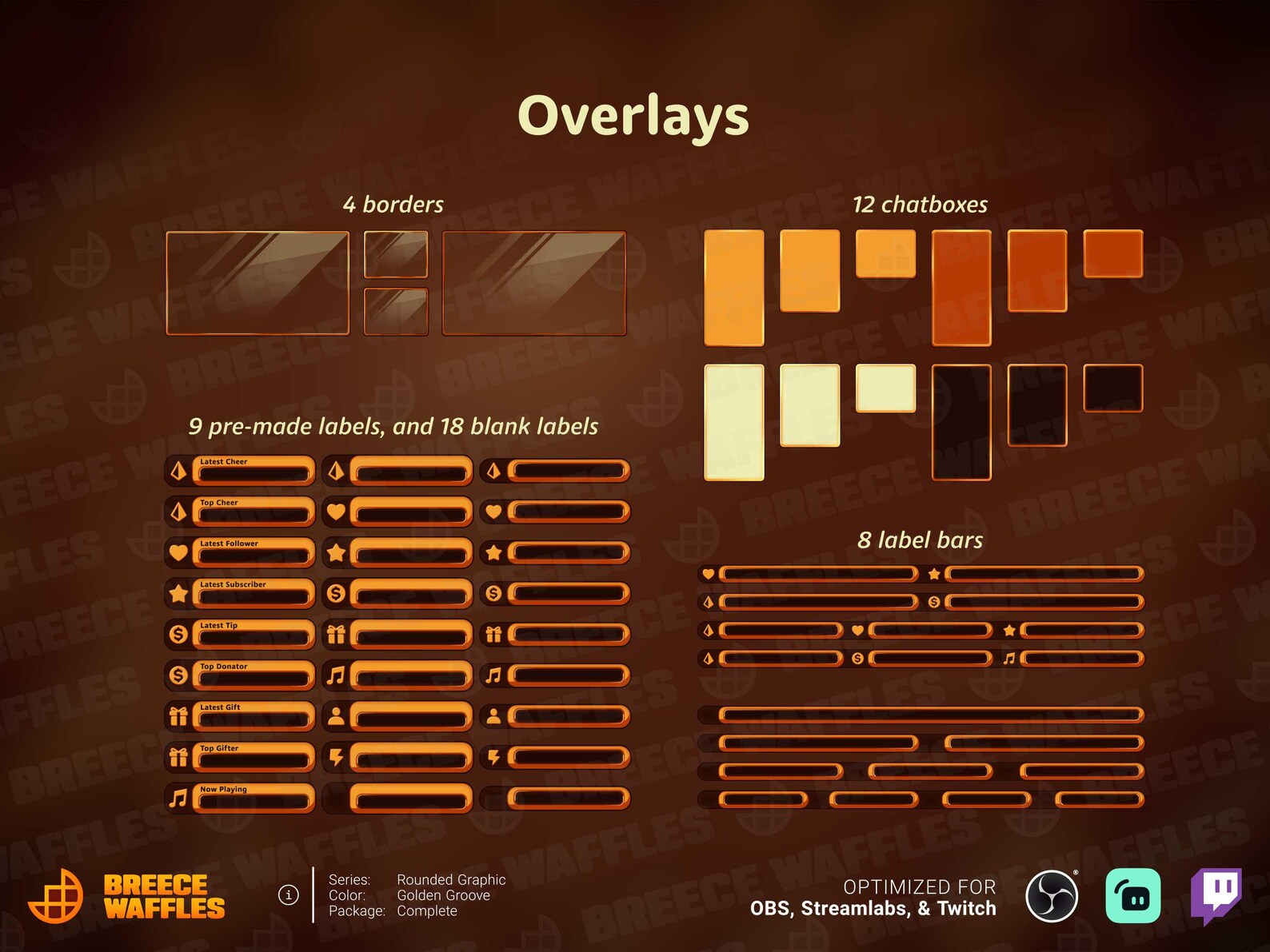 Complete Pack - Stream Package for TWITCH - Rounded Graphic - Screens ...