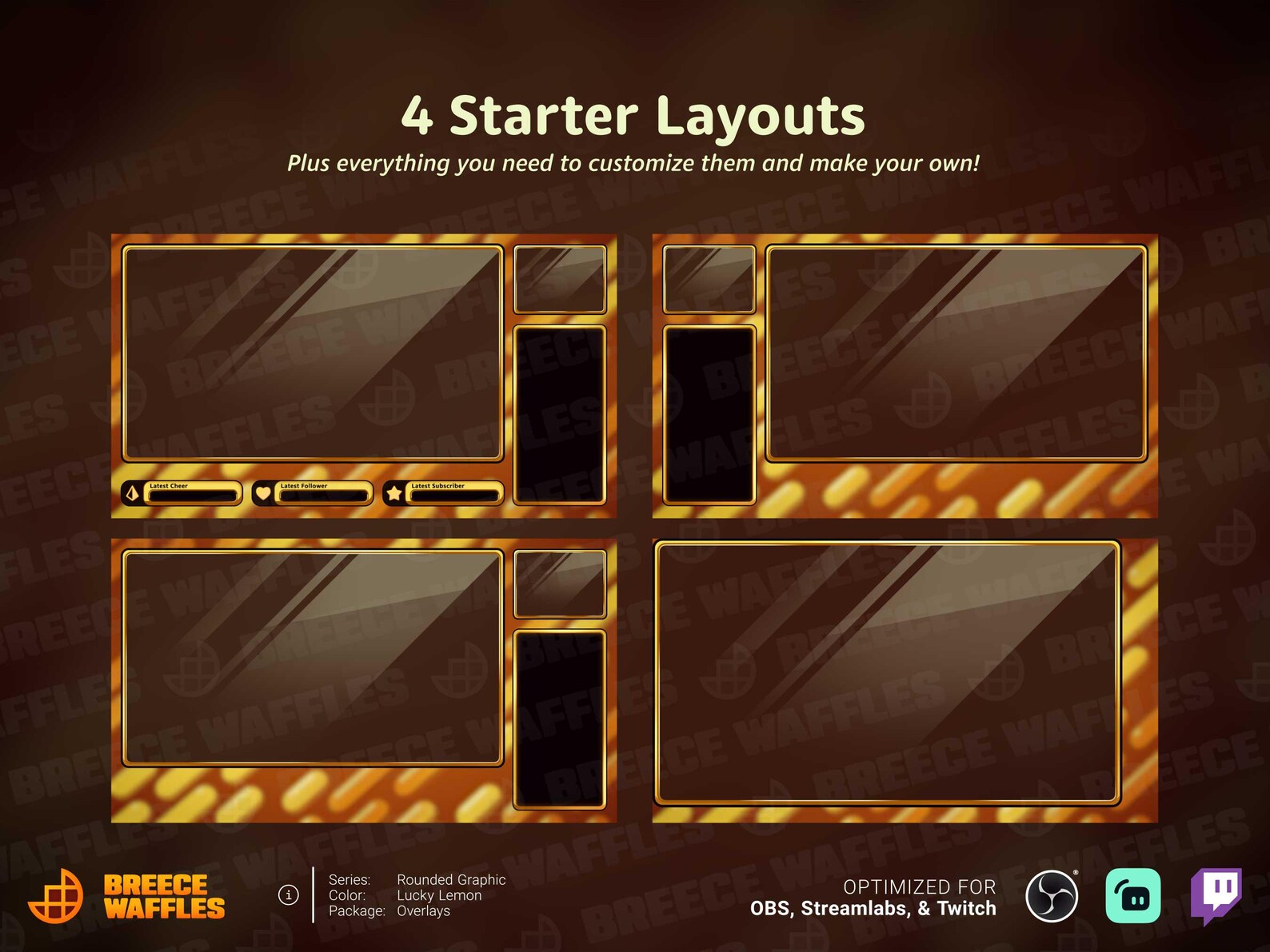 Overlays Pack - Stream Package for TWITCH - Rounded Graphic - Screen ...