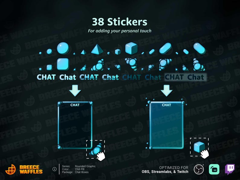 Chat Boxes Pack - Stream Package for TWITCH - Rounded Graphic ...