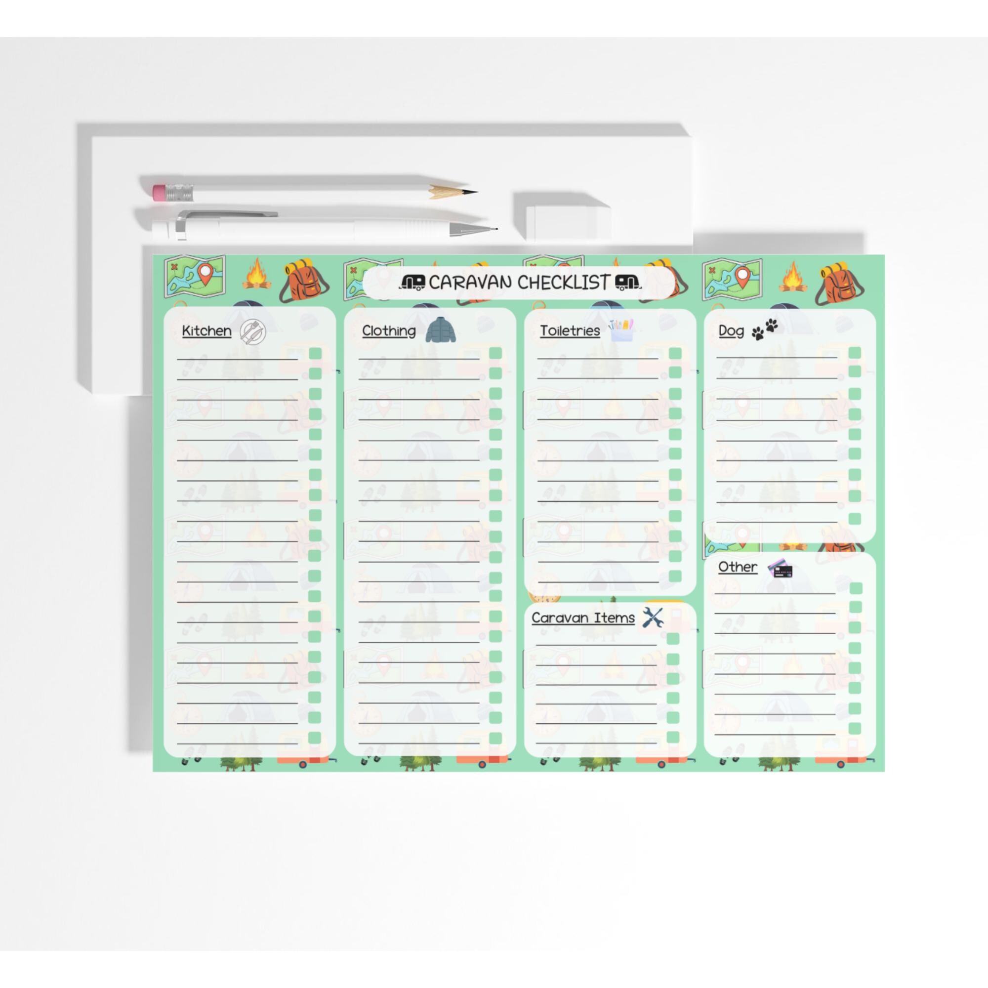 Printable Caravan Checklist - PDF Download - Etsy Australia