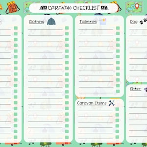 Printable Caravan Checklist - PDF Download - Etsy Australia